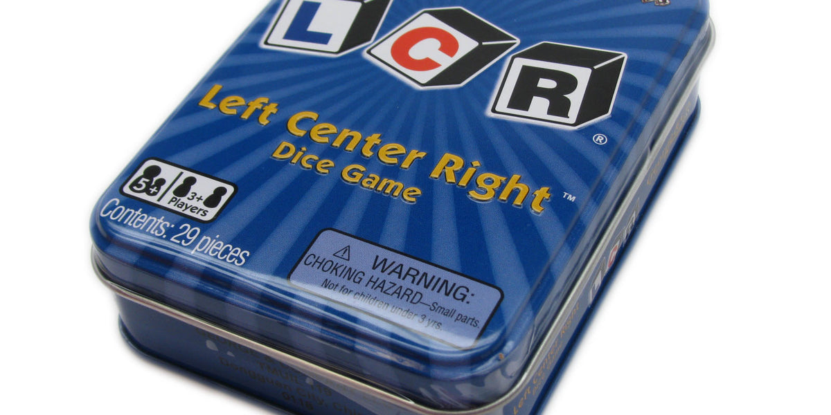 The Original LCR Left Center Right Dice Game In Blue Tin — Pippd