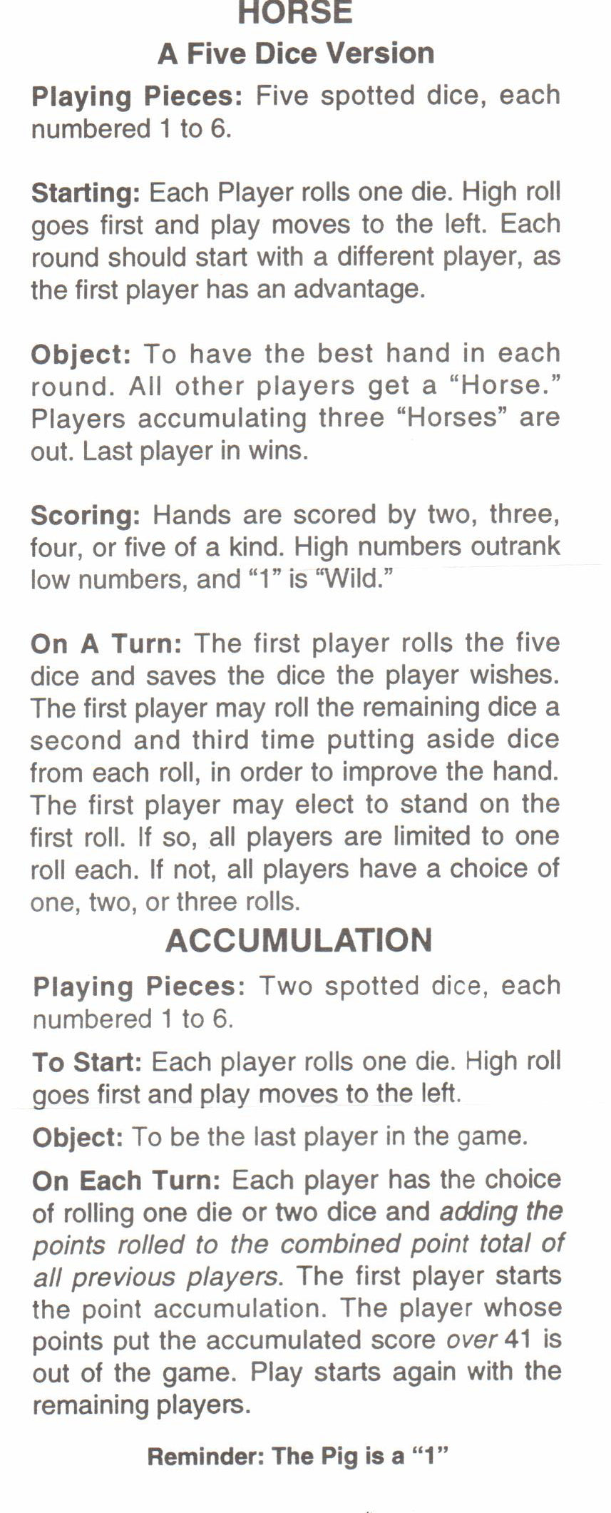 Pig Dice Game 5 Dice Set with Travel Tube and Instructions — Pippd