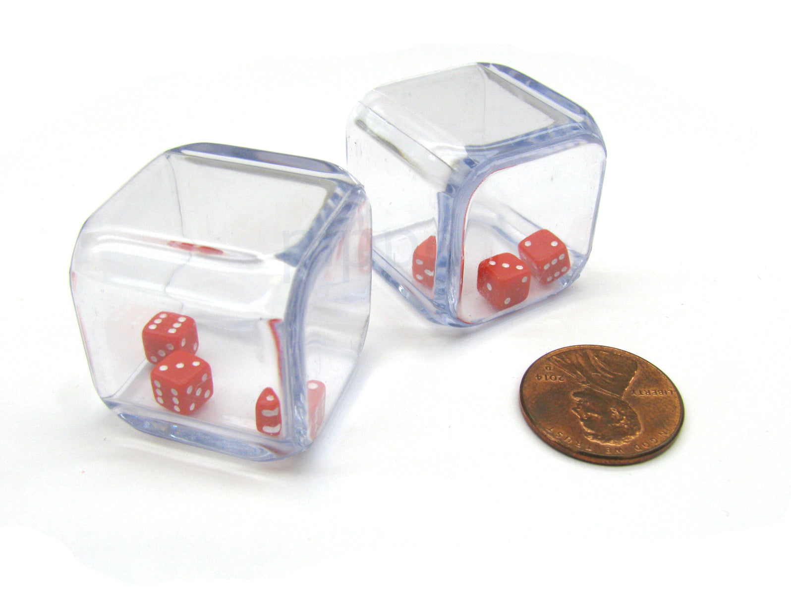 Pack of 2 '3 In a Cube' Dice - Three 5mm Red Tiny Dice — Pippd