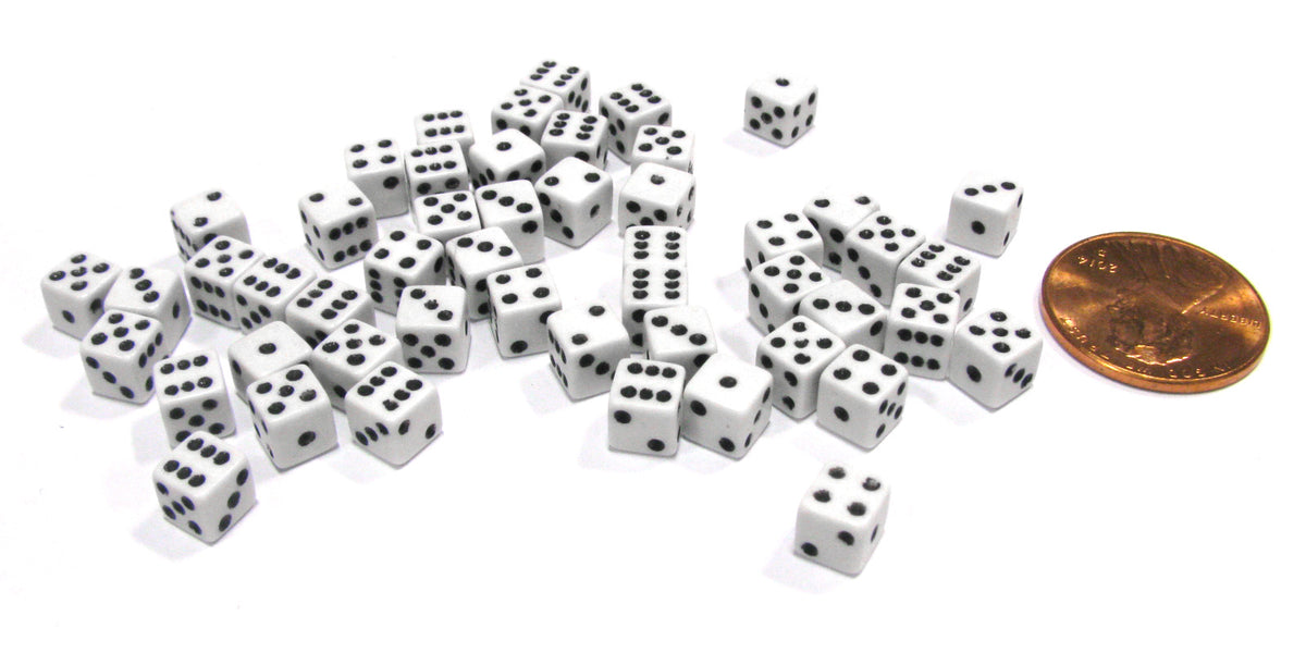 50 Six Sided D6 5mm .197 Inch Die Small Tiny Mini Miniature — Pippd