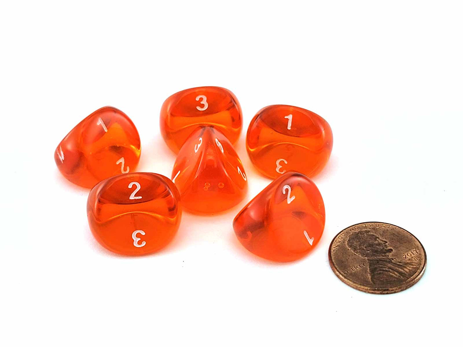 D3 Dice, Translucent 3-Sided Dice, 6 Pieces - Choose your — Pippd