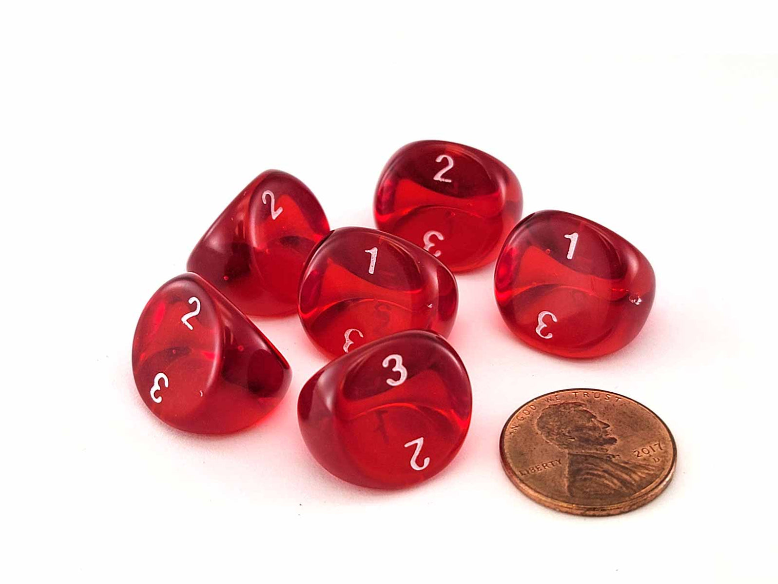 D3 Dice, Translucent 3-Sided Dice, 6 Pieces - Choose your — Pippd