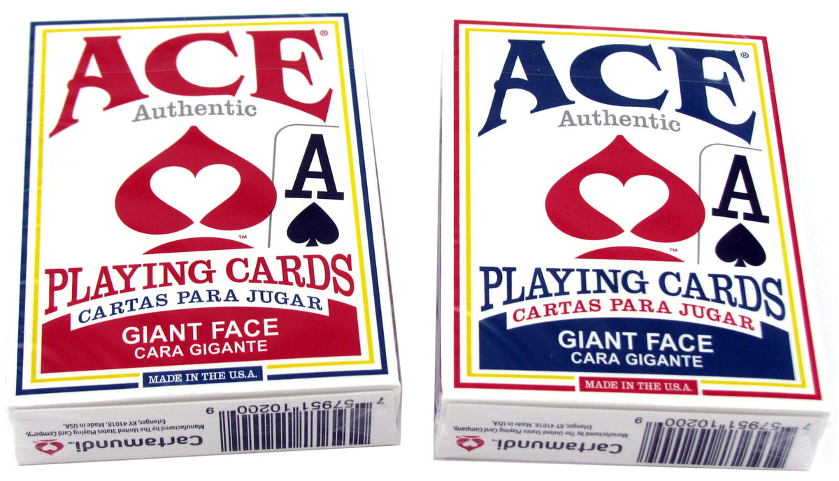 Ace Standard Size Playing Cards with Giant Faces - 1 Red — Pippd