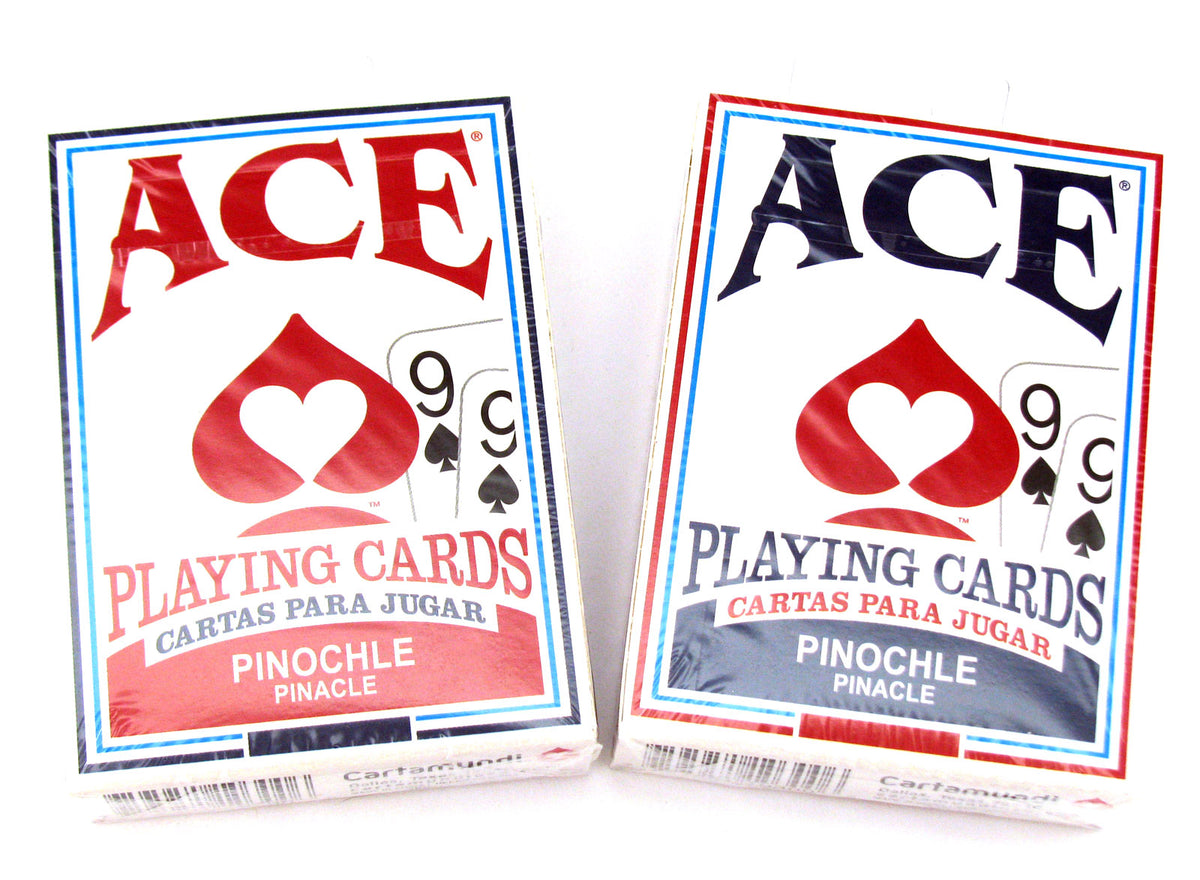 Ace Standard Size Pinochle Playing Cards - 1 Red Deck and 1 — Pippd